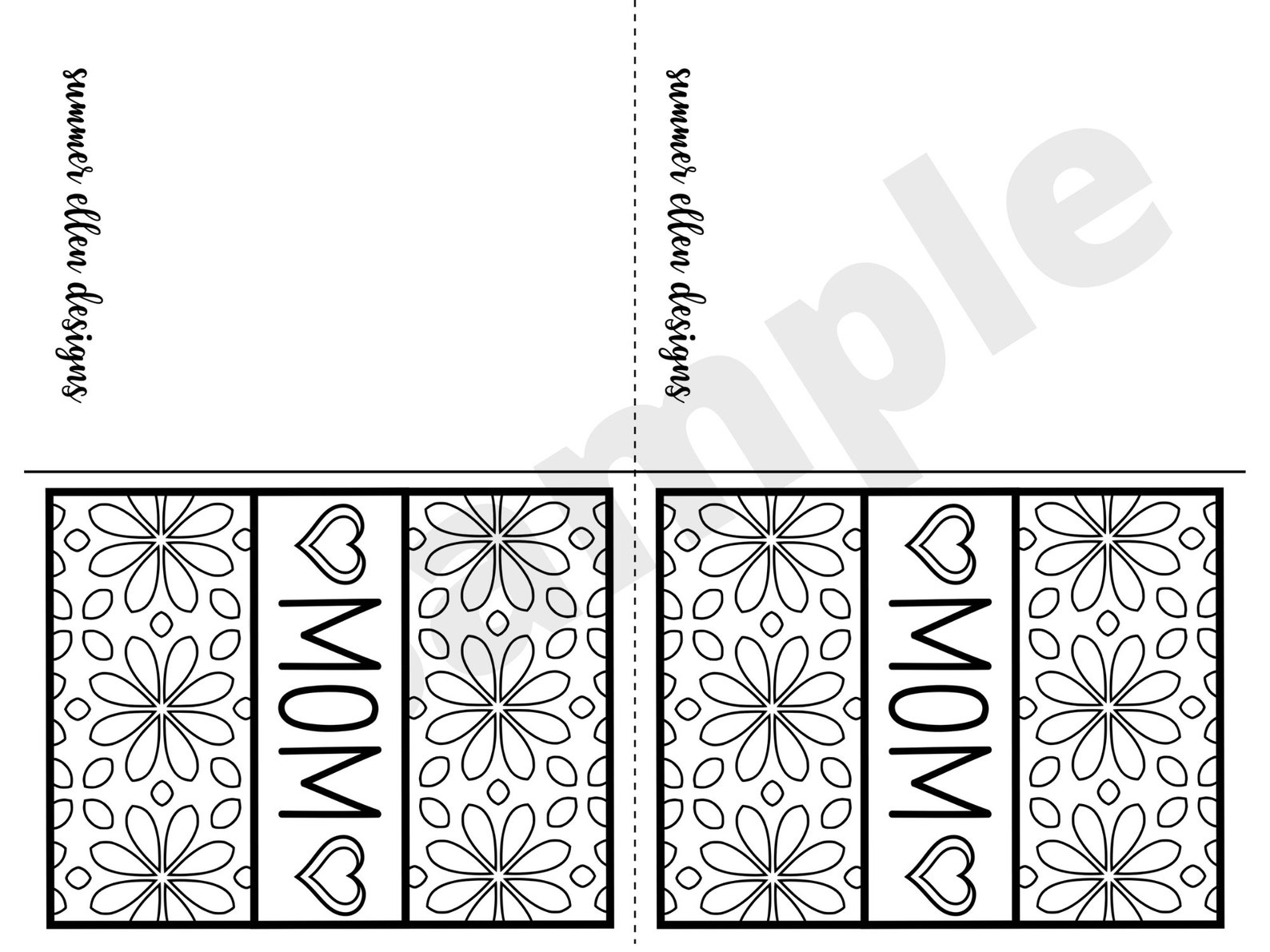 Mother's Day Coloring Cards for Mom Mom Coloring Card - Etsy