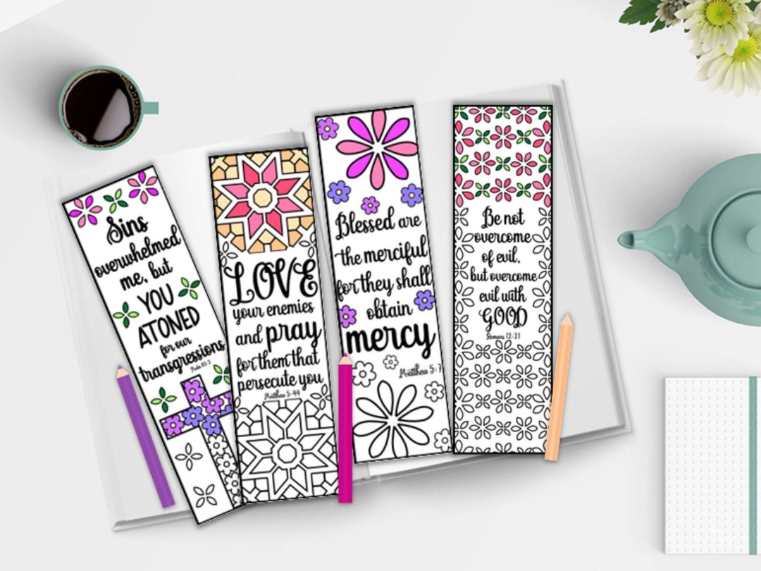 Forgiveness Bible Verse Bookmarks: Floral Coloring Page (PDF Download ...