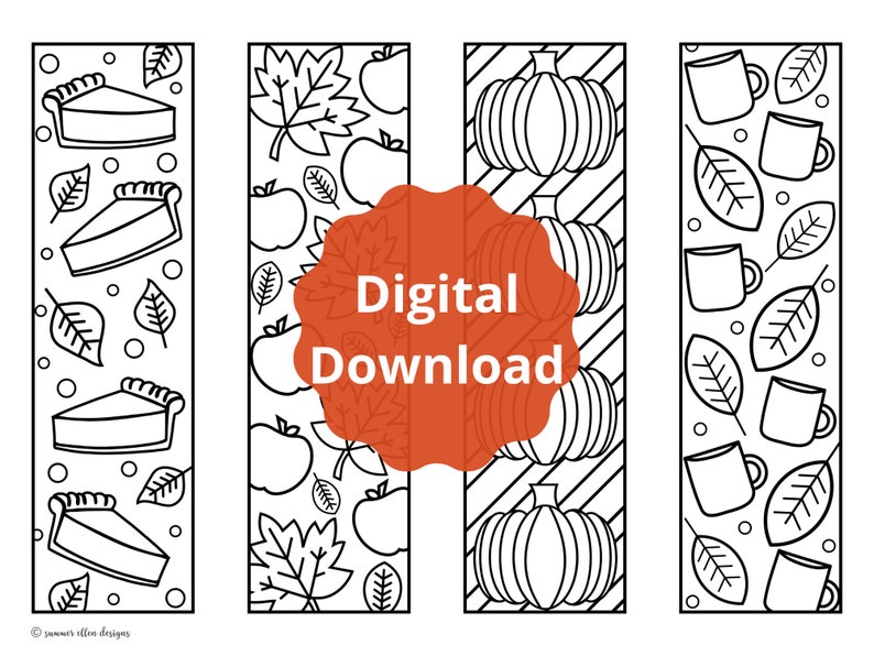 Fall Coloring Bookmarks Cute Bookmarks With Fall Theme Coloring Pages ...