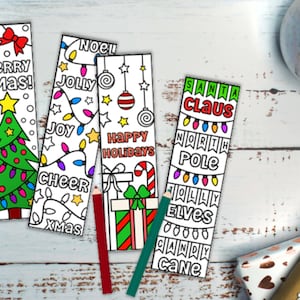 Cute Christmas Coloring Bookmarks Fun for All Ages Festive Christmas ...