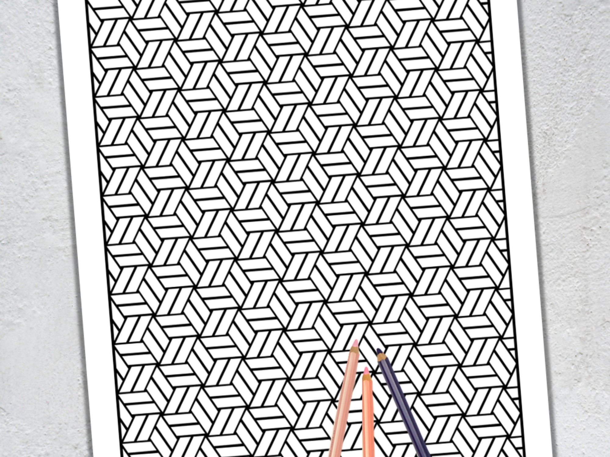 Optical Geometric Designs Coloring Pages Abstract Black And White
