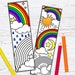 Rainbow Coloring Bookmarks Cute Rainbow Designs With Hearts - Etsy