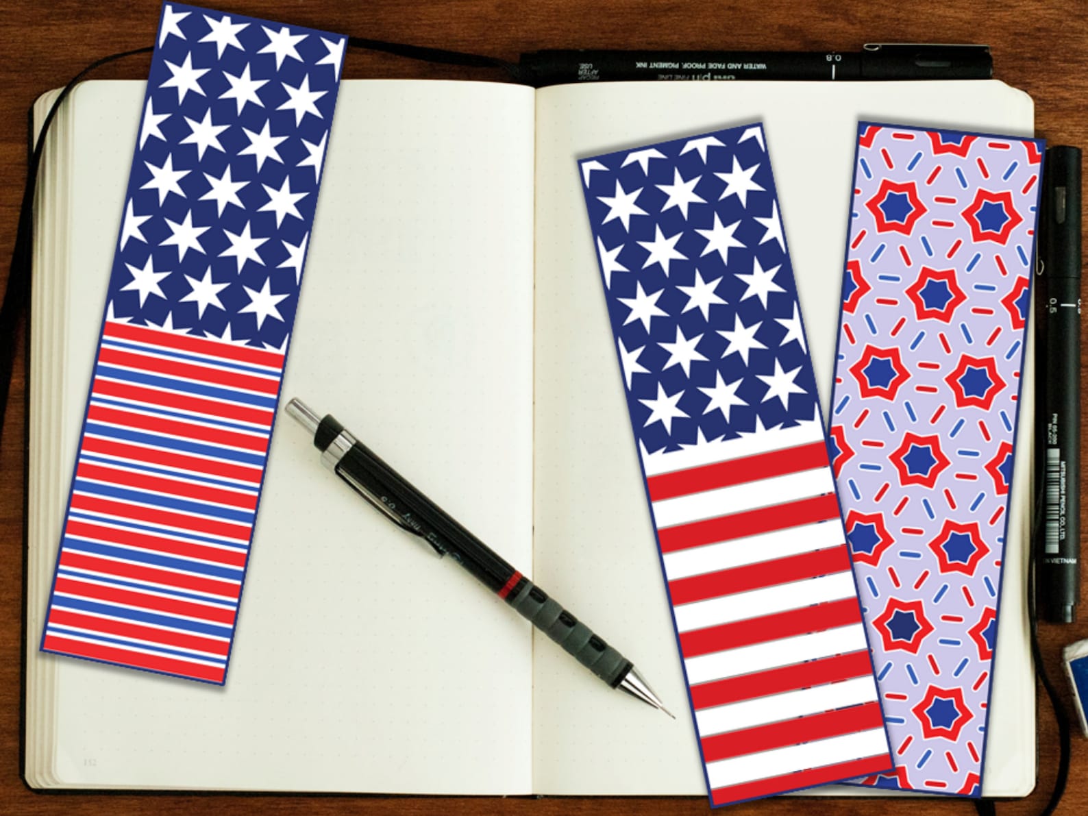 4 Patriotic Bookmarks PDF Printable Veterans Day Gifts for Veterans ...