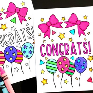 Congratulations Cards to Color - Congratulations Coloring Greeting ...