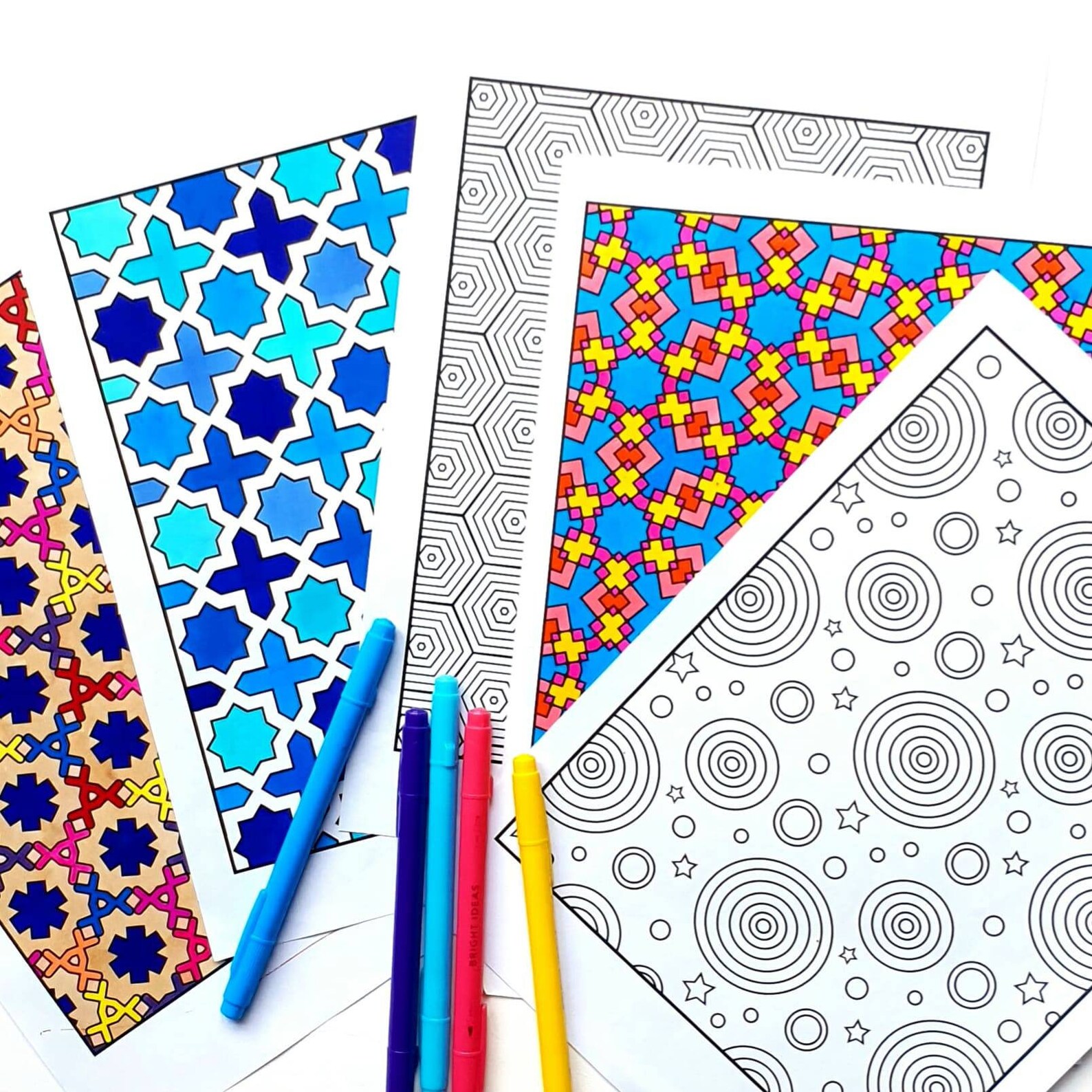 Geometric Coloring Book Bundle Pattern Coloring Printable - Etsy