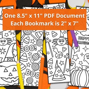 Cute Bookmark Set of 4 Halloween Coloring Bookmarks - Halloween ...