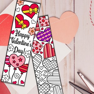 Valentine's Day Coloring Bookmarks - Digital Bookmarks to Color ...