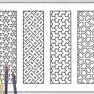 Coloring Bookmarks - Geometric Patterns for Coloring - Bold Coloring ...