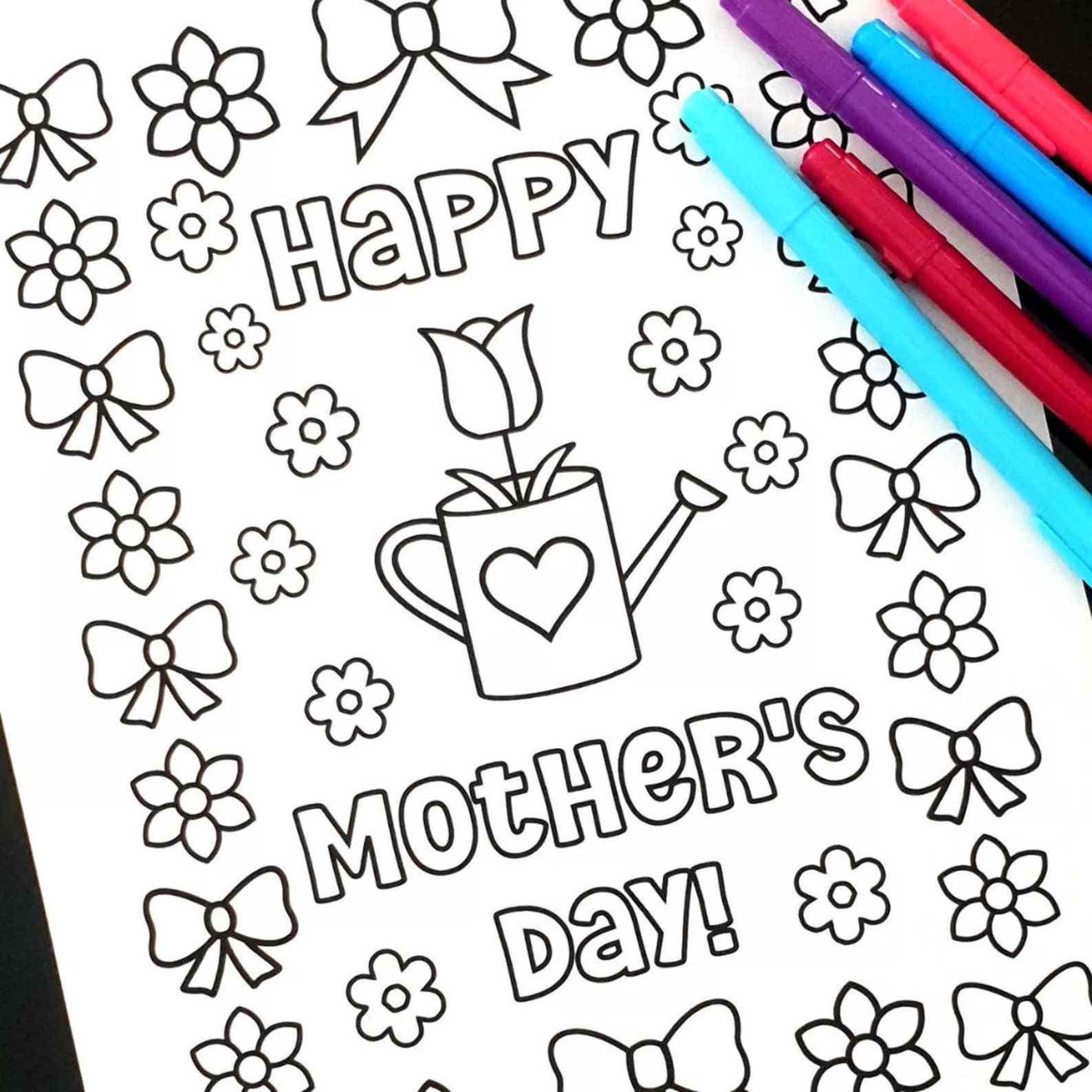 Happy Mother's Day Coloring Page for Kids DIY Mother's Day Gift Gifts ...