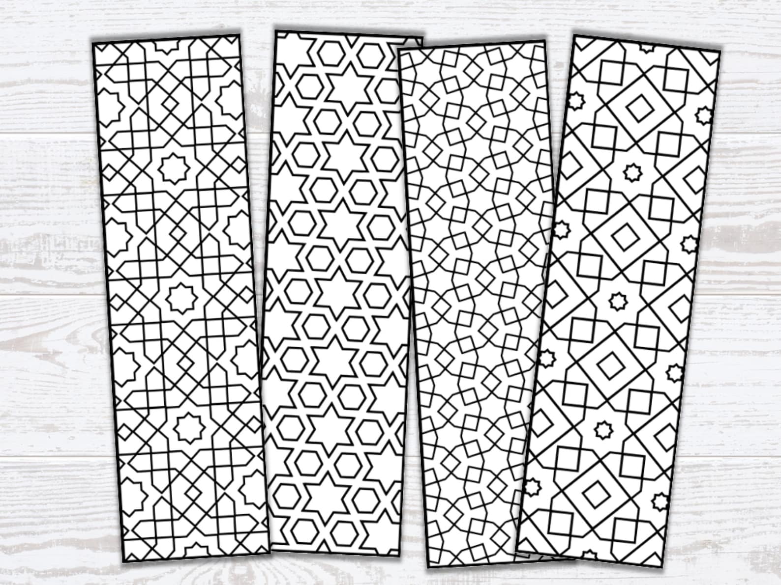 Coloring Bookmarks Geometric Bookmarks Adult Coloring Page - Etsy