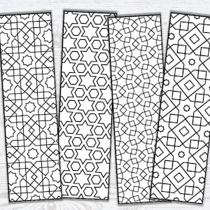 Coloring Bookmarks - Geometric Bookmarks - Adult Coloring Page ...