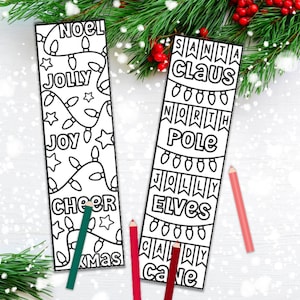 Cute Christmas Coloring Bookmarks Fun for All Ages Festive Christmas ...