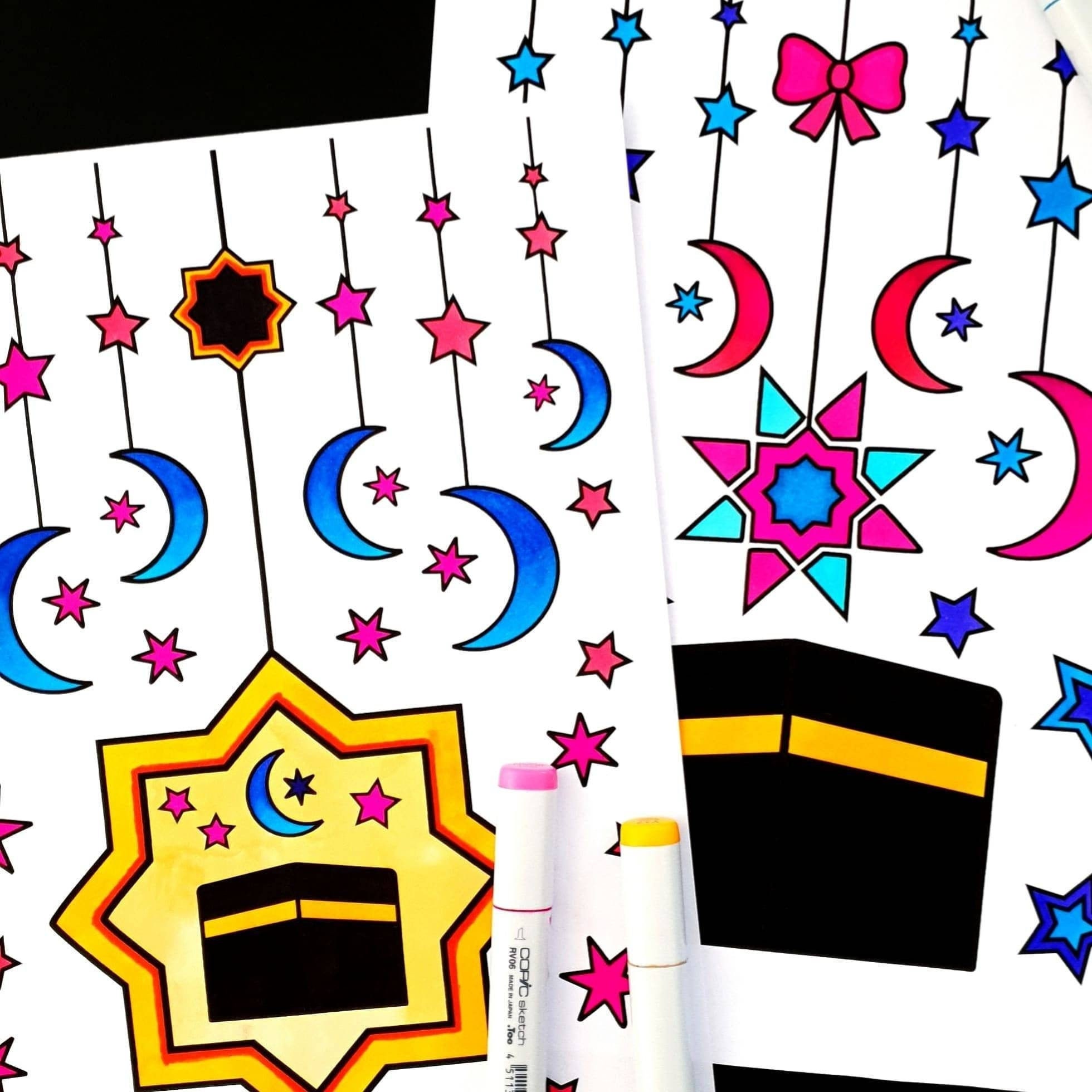 Kaaba Coloring Pages: Islamic Geometric Art, Ramadan Activity (PDF ...