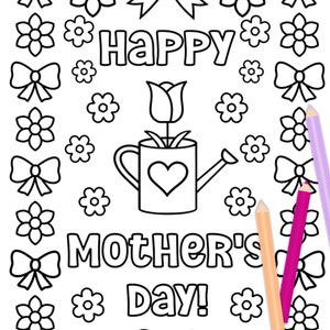 Happy Mother's Day Coloring Page for Kids - DIY Mother's Day Gift ...