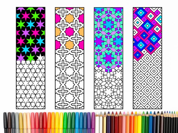Coloring Bookmarks Bookmarks to Color for Kids Color Your | Etsy
