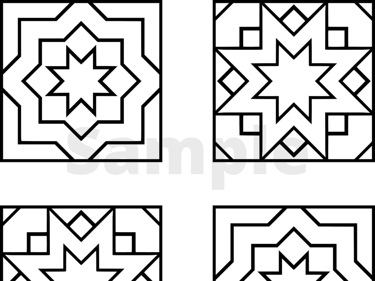 Islamic Star Tile Coloring Page Geometric Pattern Tiles | Etsy