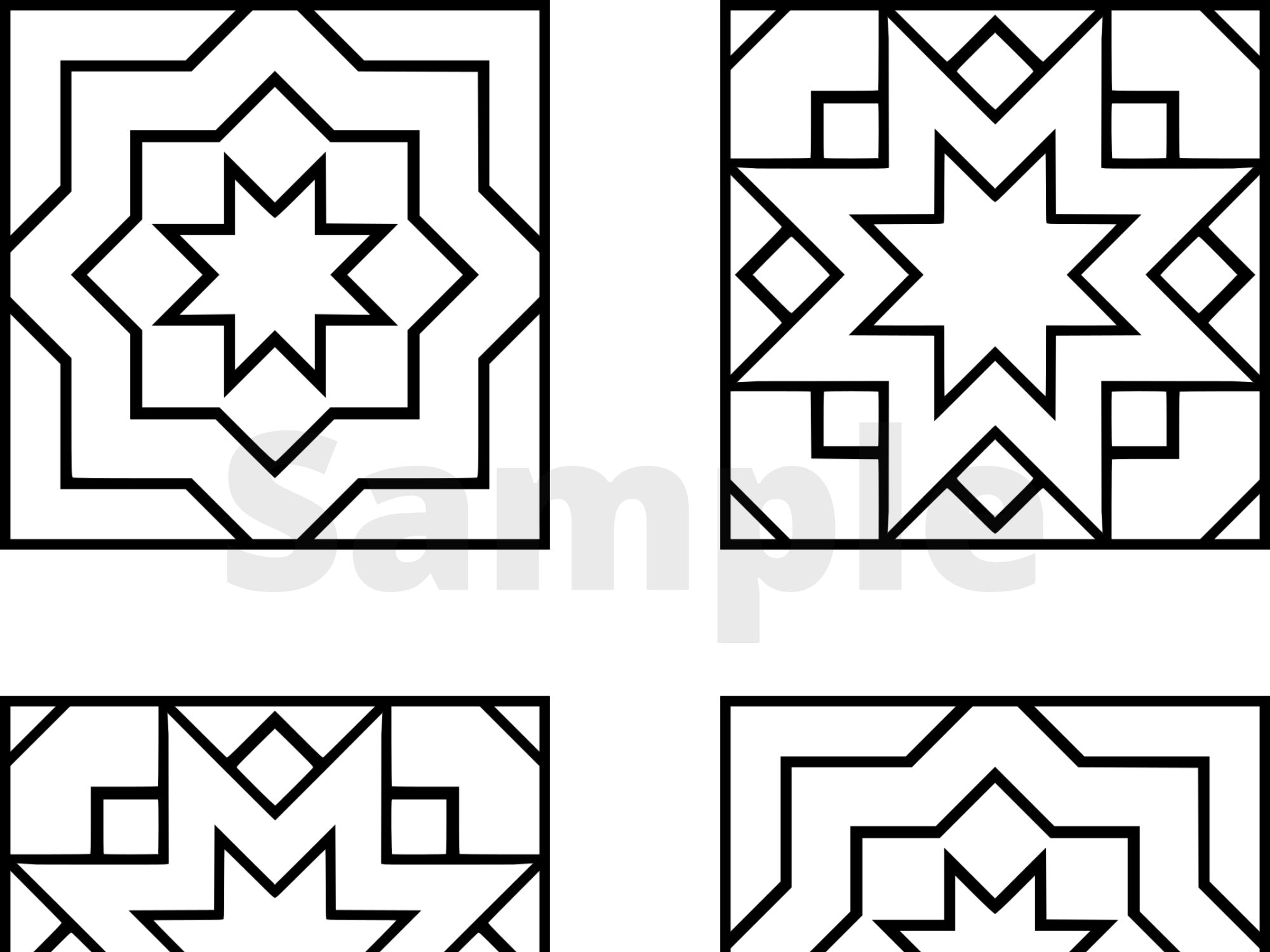 Islamic Star Tile Coloring Page Geometric Pattern Tiles | Etsy