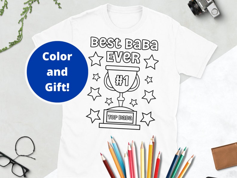 Best Baba Ever Coloring T-shirt Gift From Kids - Father's Day Gift for ...