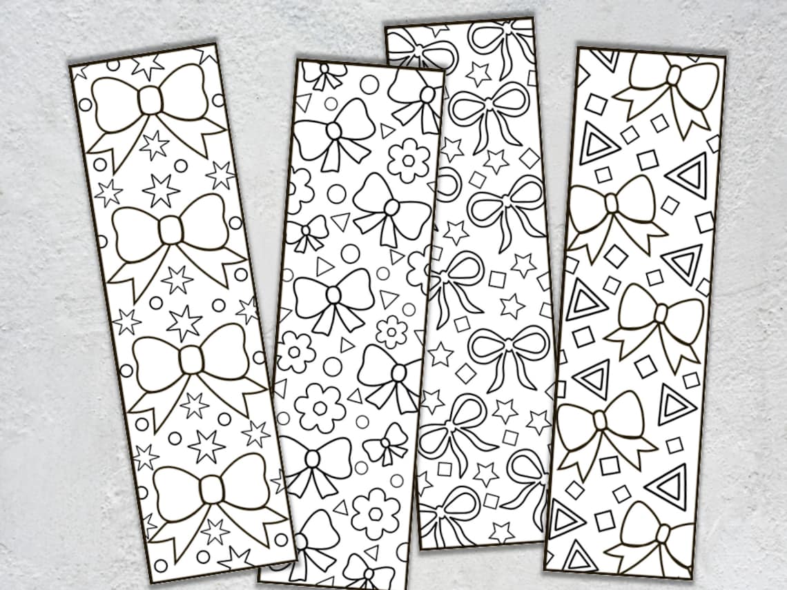 Coloring Bookmarks Bow Coloring Page Cute Bookmarks to Color Kids ...