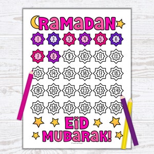 Ramadan Countdown Calendar - Kids Coloring Pages - Ramadan Advent ...