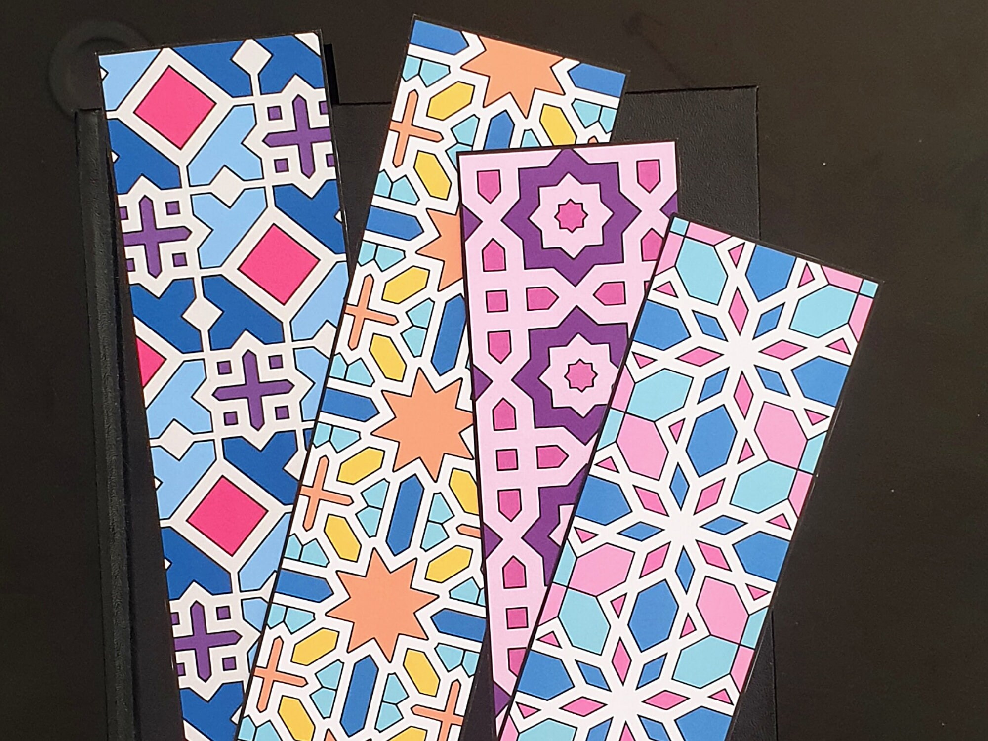 4 Geometric Bookmarks PDF Printable Bookmarks With Patterns | Etsy