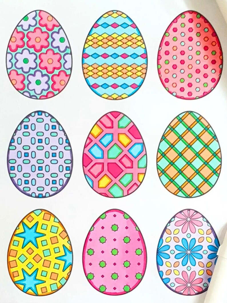 Easter Egg Coloring Pages: Abstract & Geometric Designs (PDF Download ...