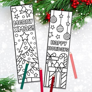 Cute Christmas Coloring Bookmarks Fun for All Ages Festive Christmas ...