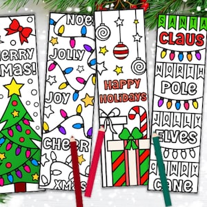 Cute Christmas Coloring Bookmarks Fun for All Ages Festive Christmas ...