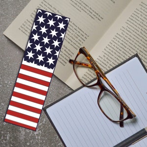 Patriotic American Flag Bookmarks: Set of 4 (digital Download) - Etsy