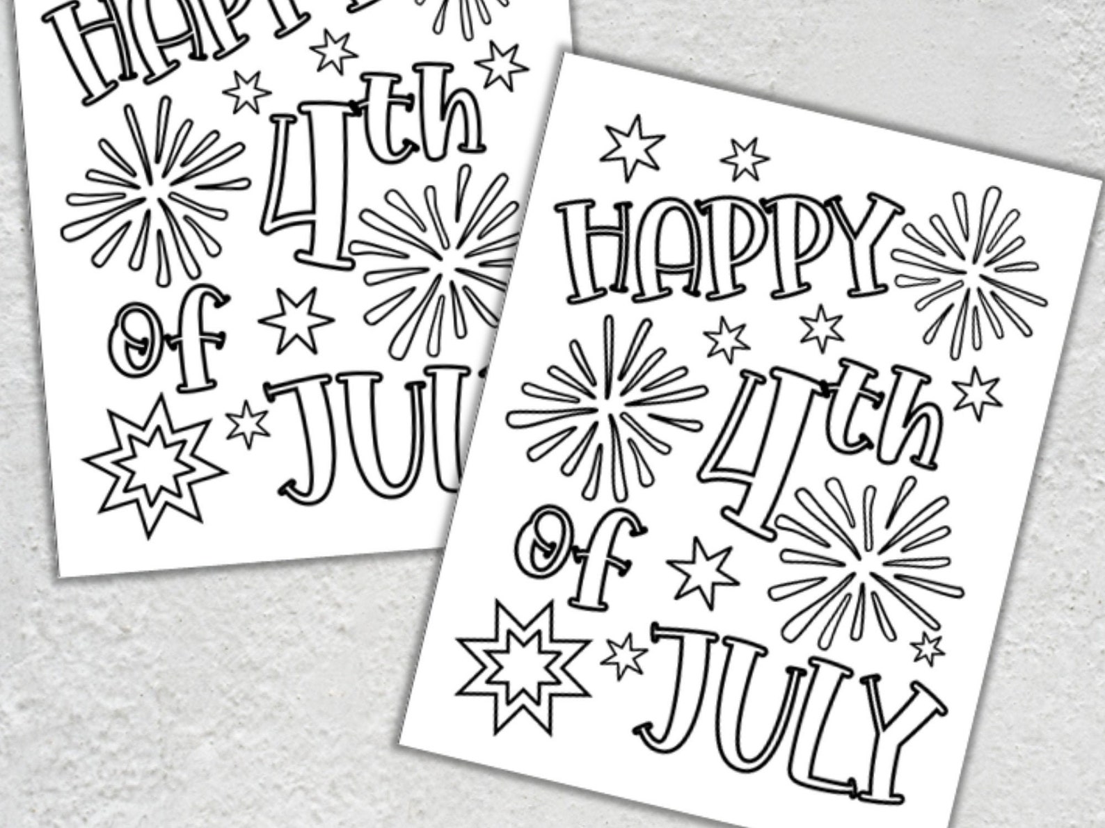 Happy 4th of July Coloring Cards DIY Fourth of July | Etsy
