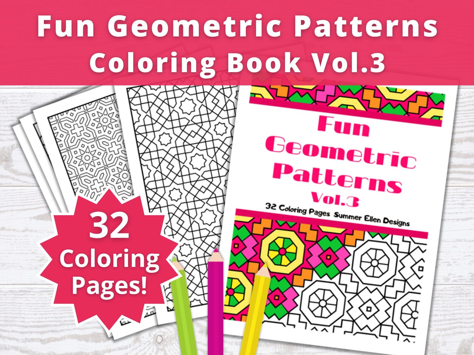 Geometric Coloring Book Pattern Coloring Adult Digital - Etsy