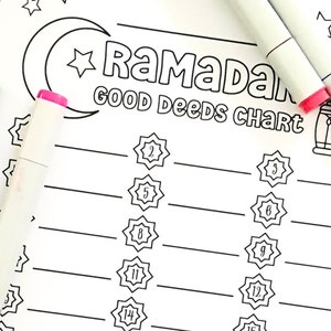 Customizable Ramadan Good Deeds Chart: Kids Coloring Page (digital ...