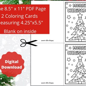Merry Christmas Greeting Cards to Color - Cute Printable Christmas ...