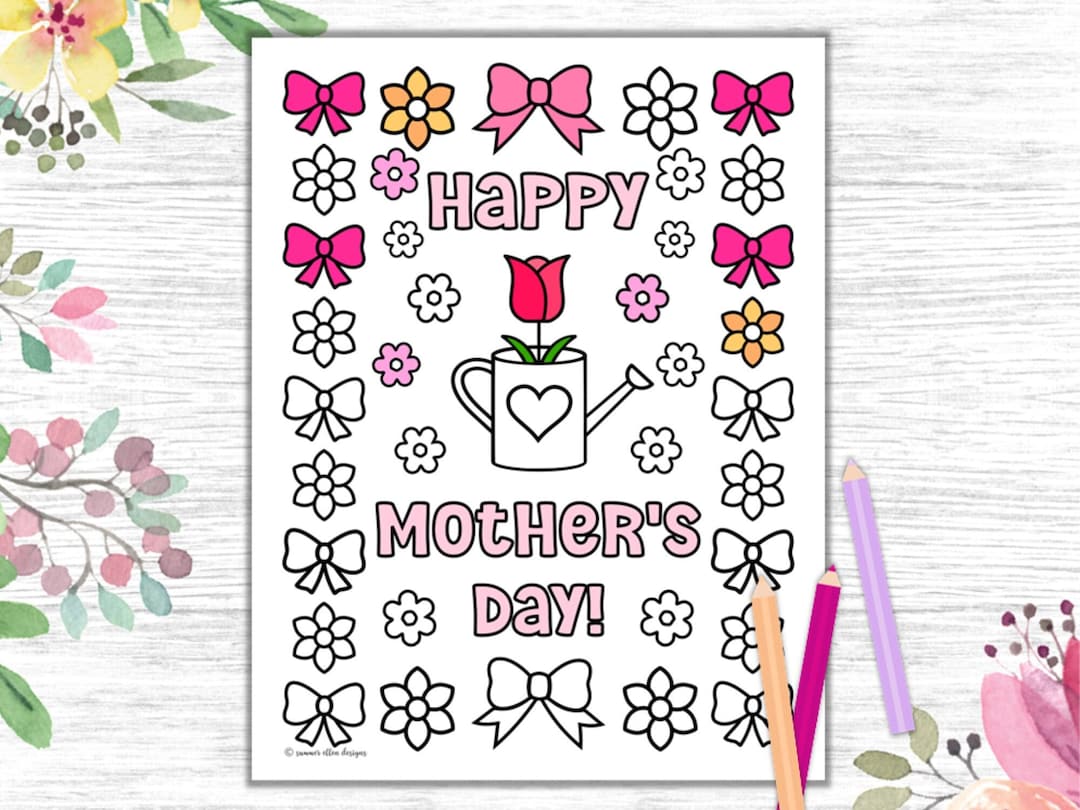 Happy Mother's Day Coloring Page for Kids - DIY Mother's Day Gift ...