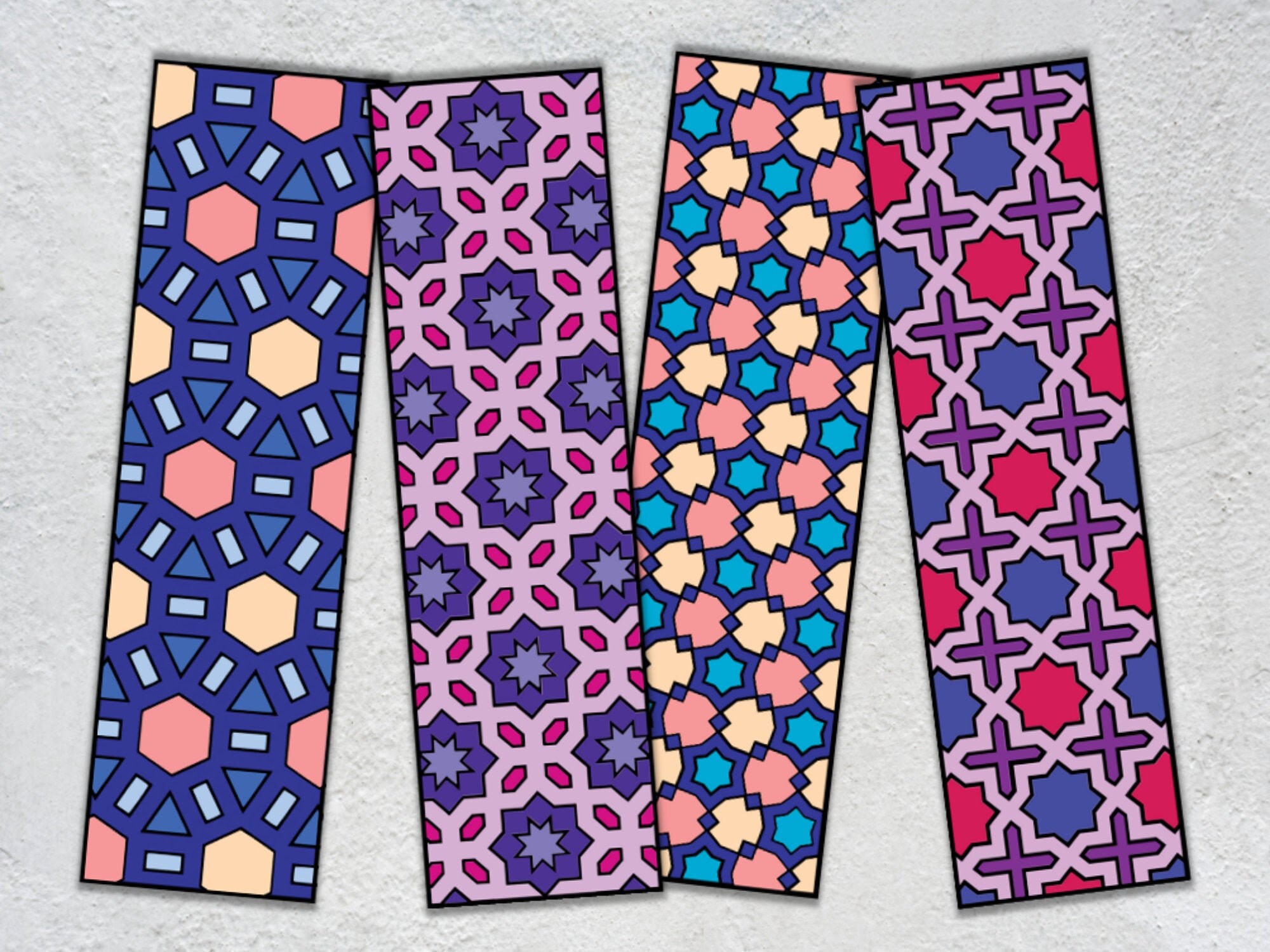 Geometric Pattern Printable Bookmarks islamic Geometric - Etsy