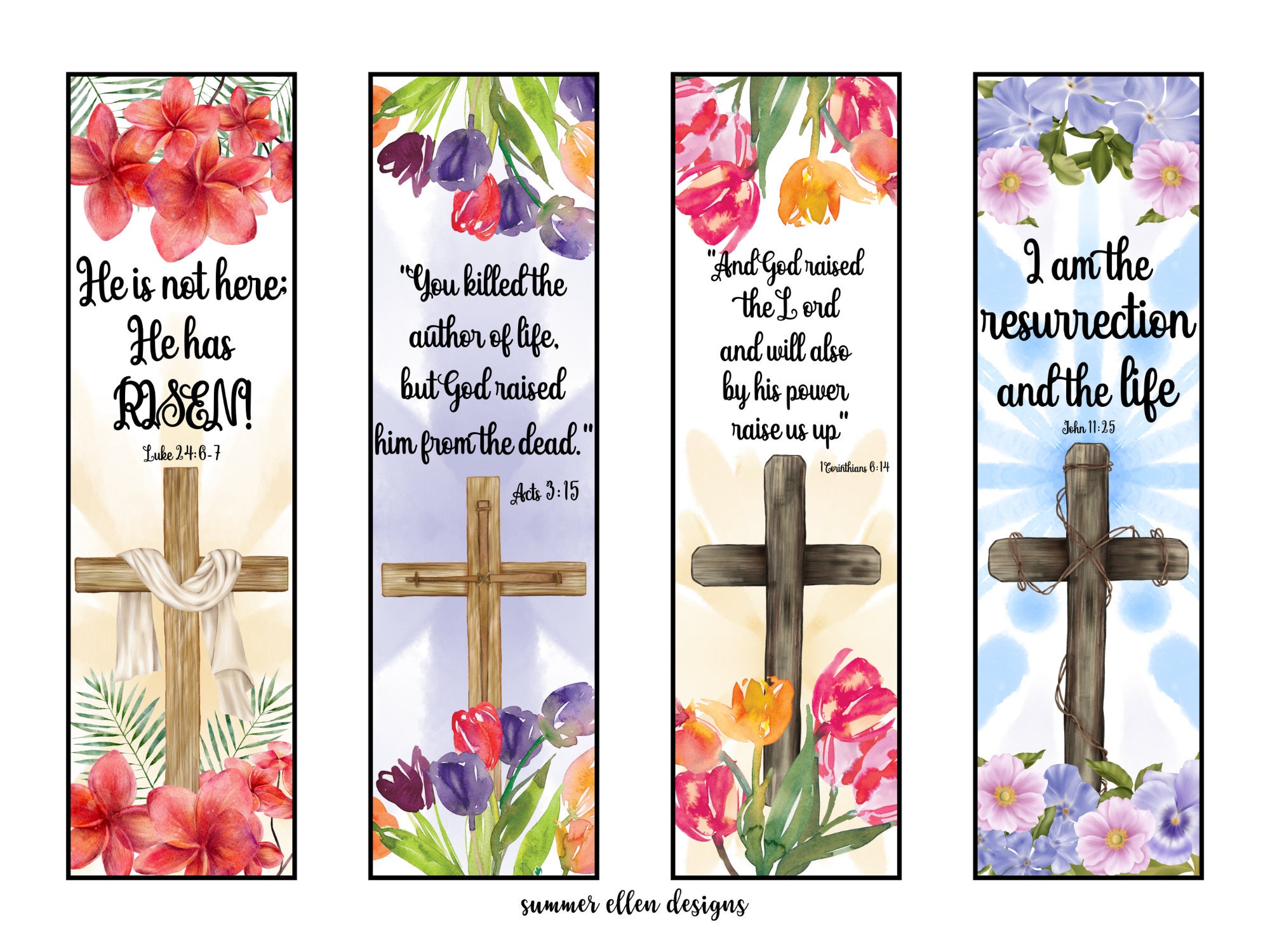 Easter Bookmarks Religious Easter Gifts Bible Verse - Etsy