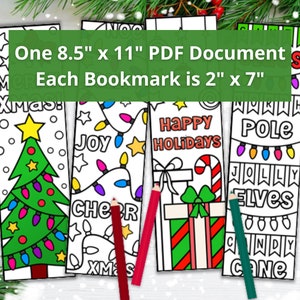 Cute Christmas Coloring Bookmarks Fun for All Ages Festive Christmas ...