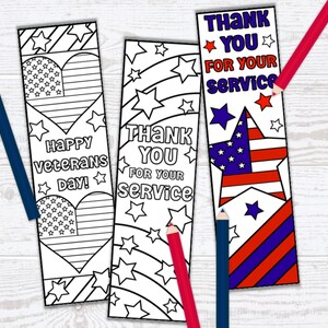 Veterans Day Coloring Bookmarks: Patriotic Kids Gift (PDF Download) - Etsy