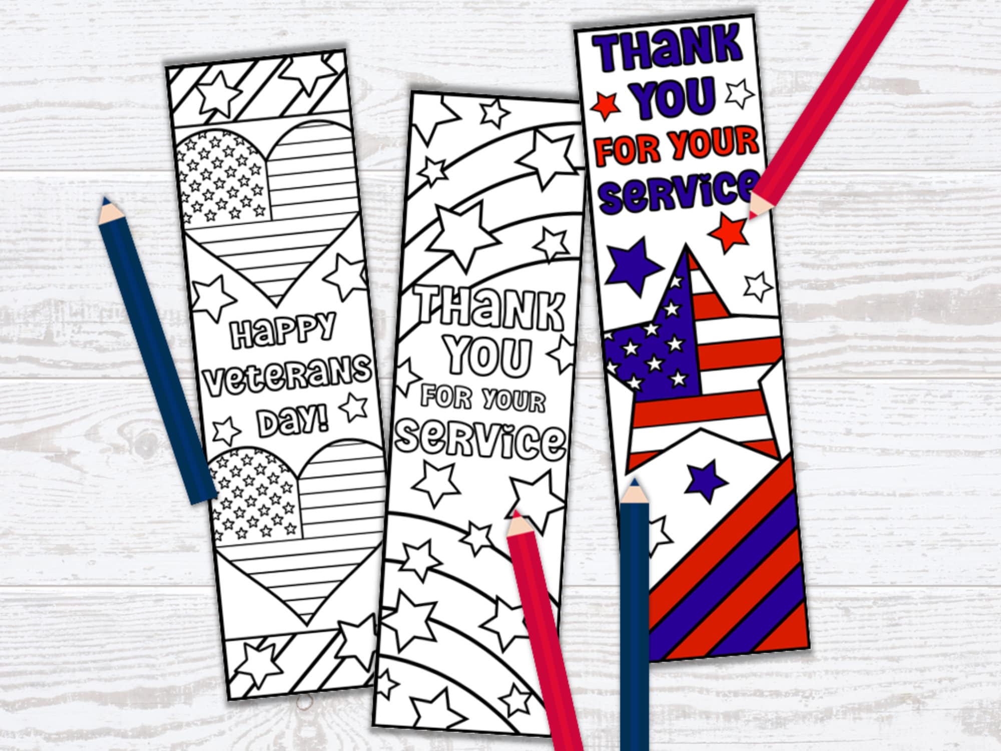 Veterans Day Coloring Bookmarks: Patriotic Kids Gift (PDF Download) - Etsy