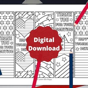 Veterans Day Coloring Bookmarks: Patriotic Kids Gift (PDF Download) - Etsy
