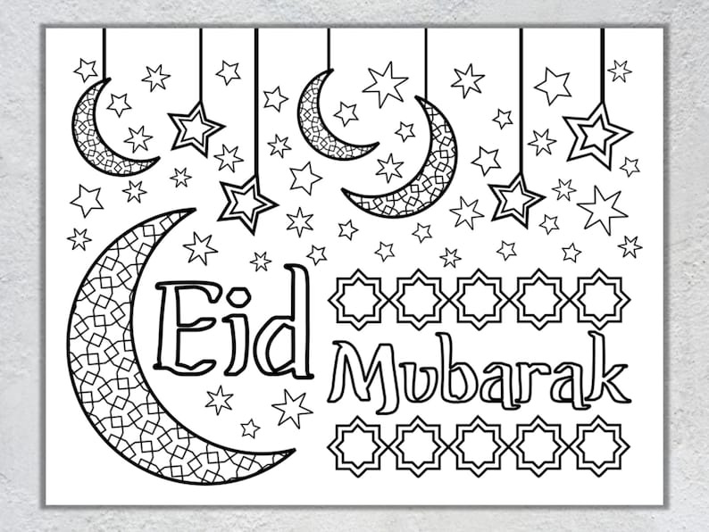 Eid Mubarak Coloring Page Ramadan & Eid Activity Printable PDF Islamic ...