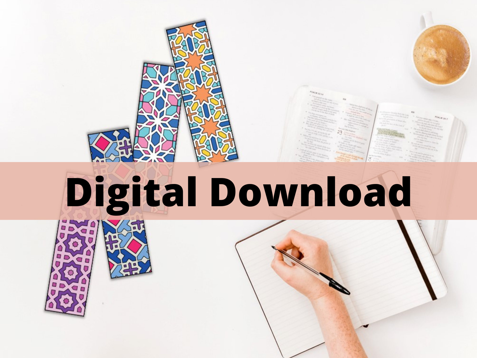 4 Geometric Bookmarks PDF Printable Bookmarks With Patterns | Etsy