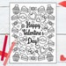 Happy Valentine's Day Coloring Page Cute Sweets and Candy Coloring ...