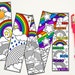 Rainbow Coloring Bookmarks Cute Rainbow Designs With Hearts - Etsy