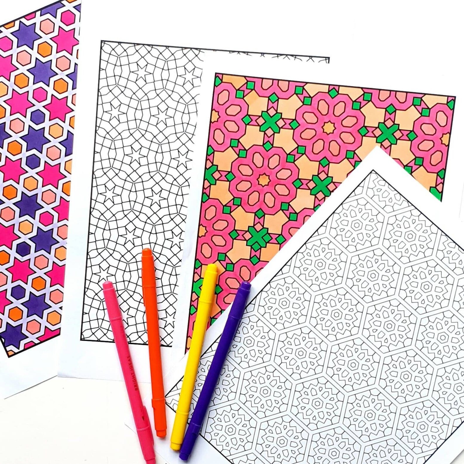 Geometric Coloring Book Bundle Pattern Coloring Printable - Etsy