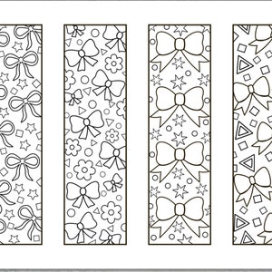 Coloring Bookmarks - Bow Coloring Page - Cute Bookmarks to Color - Kids ...