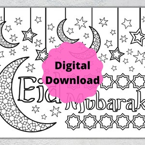 Eid Mubarak Coloring Page - Ramadan & Eid Activity - Printable PDF ...
