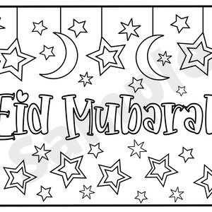 Eid Mubarak Coloring Cards - Ramadan & Eid Activity - DIY Eid Greeting ...