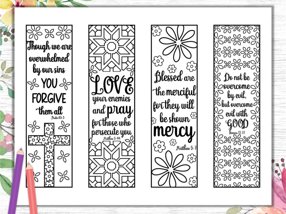 Bible Verse Bookmarks to Color Forgiveness Bible Verses - Etsy
