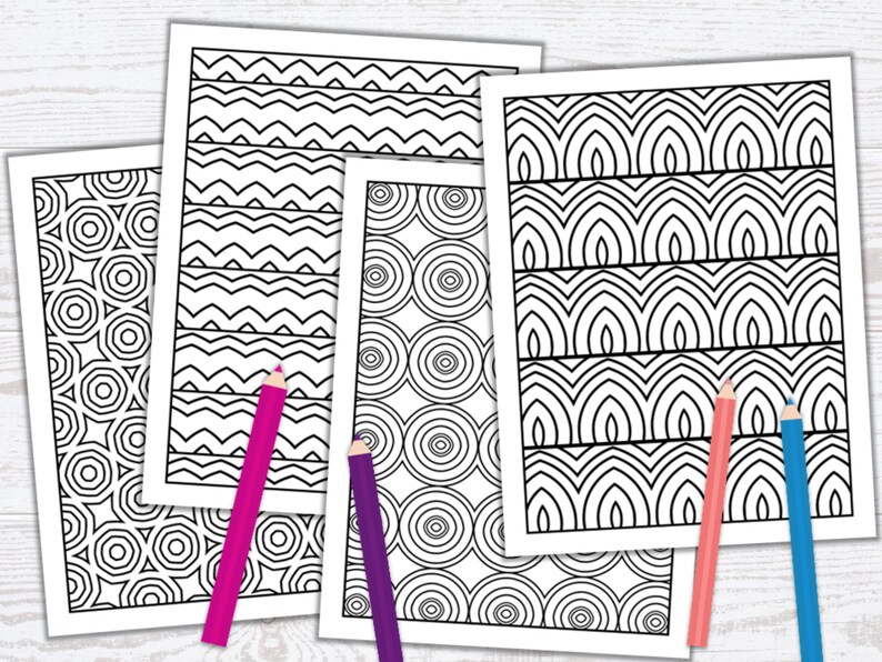32 Simple and Relaxing Adult Coloring Pages Minimalist Geometric ...